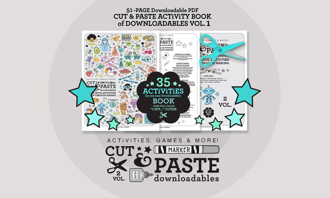 CUT and PASTE Activity Book of Downloadables VOL. 2 - Etsy