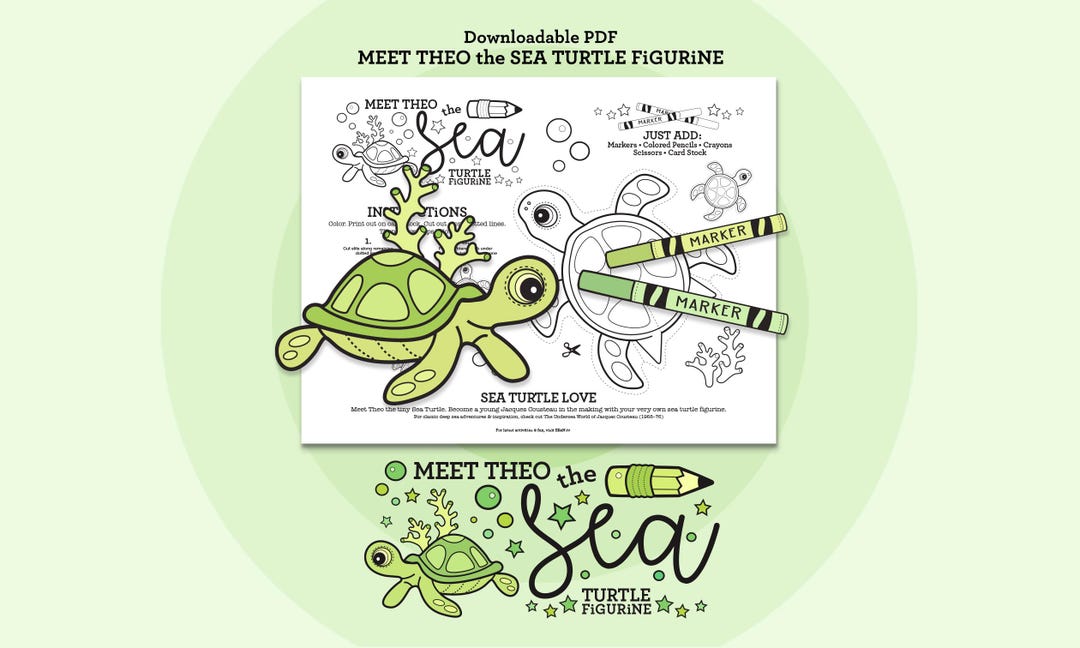 THEO the SEA TURTLE Figurine - Etsy