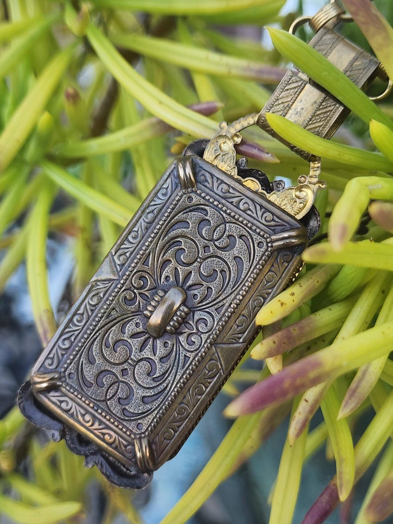 Vintage Patrice Cicada Pendant Necklace: Green Glass, Detailed Insect ...