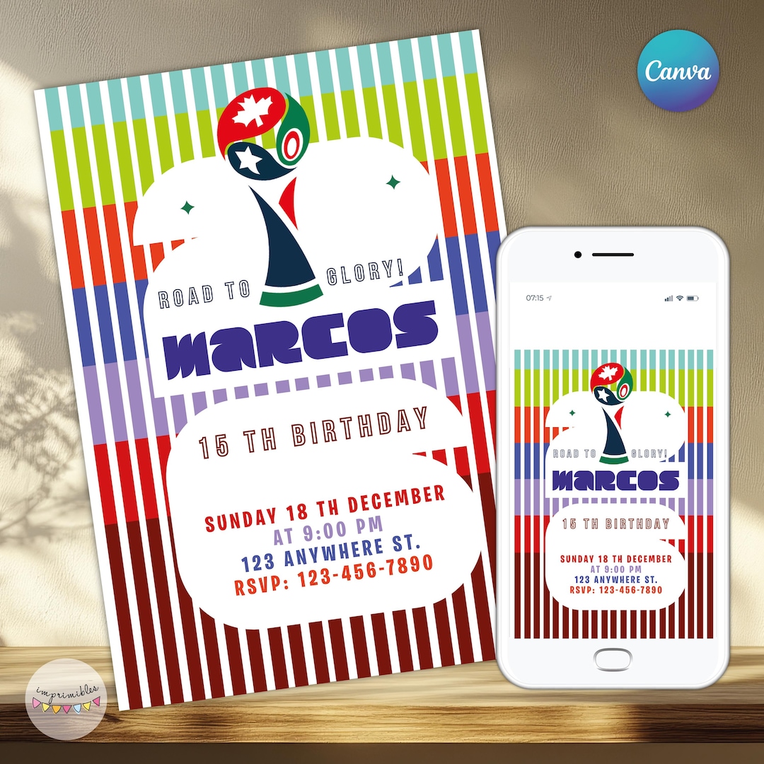 2026 World Cup Birthday Party Invitation for Girls and Boys, Birthday ...