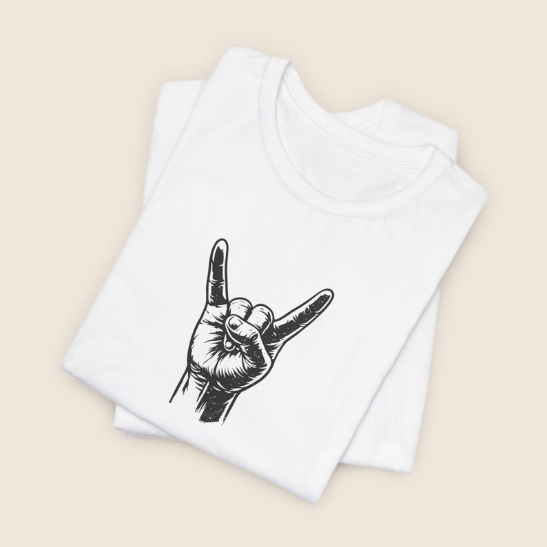 Rock on Hand Sign T-shirt | Heavy Metal Music Fan Tee - Etsy
