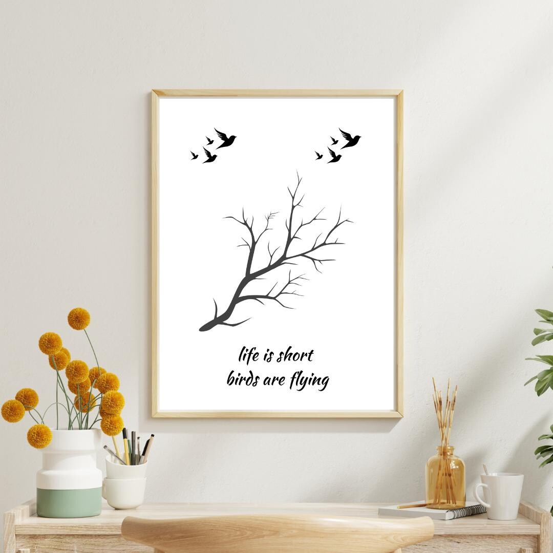 Birds Flying Minimalist Print: Inspirational Wall Art (digital Download ...
