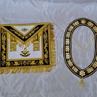 Masonic Regalia Grand Master Mason Apron Full Dressed Apron Chain ...