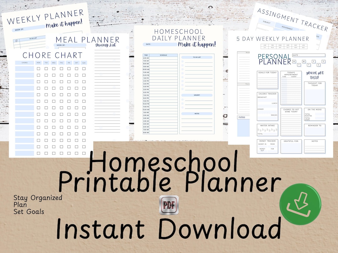 Printable Homeschool Planner for Busy Moms | Daily Schedule Printable ...
