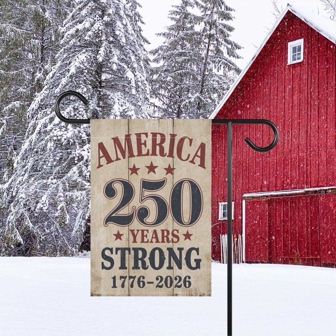 Rustic USA 250th Anniversary Garden Flag for House, USA Semi ...