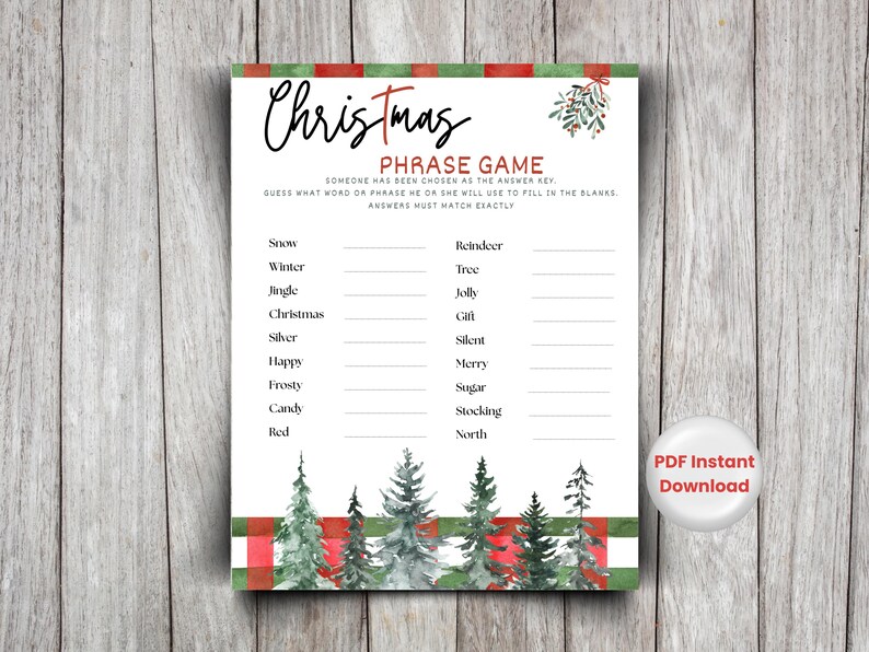 Christmas Finish My Phrase Game, Group Party Game, Church Fellowship ...