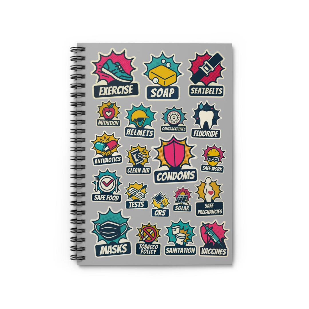 Retro Public Health Spiral Notebook: Pop-art Wellness Design - Etsy