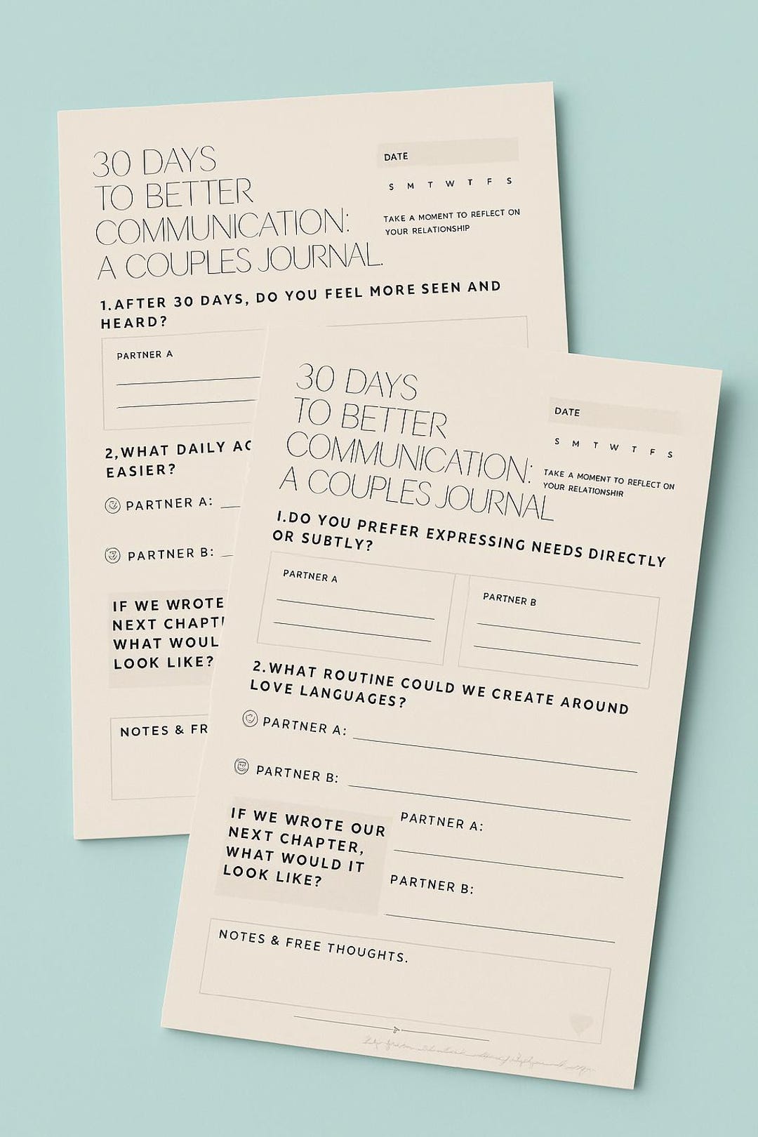 Couples Communication Journal | 30 Day Relationship Work Book PDF ...