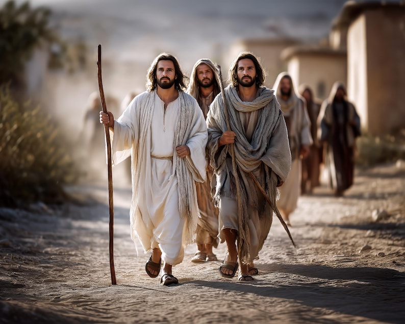 Jesus Walks With His Disciples, Digital Download, Christian Art - Etsy