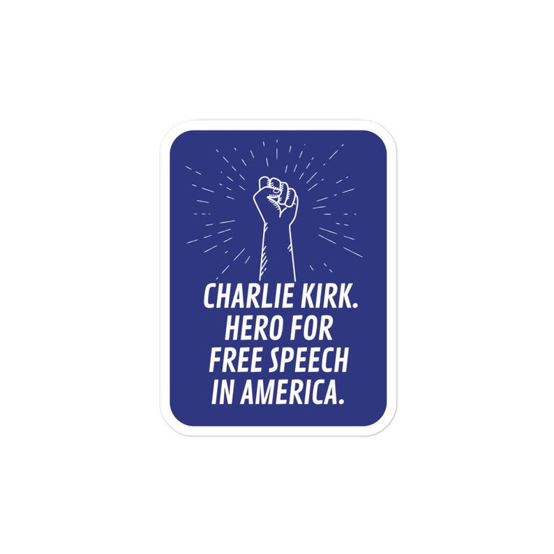 Free Speech - Charlie Kirk Patriot Memorial Sticker - Laptop Water ...