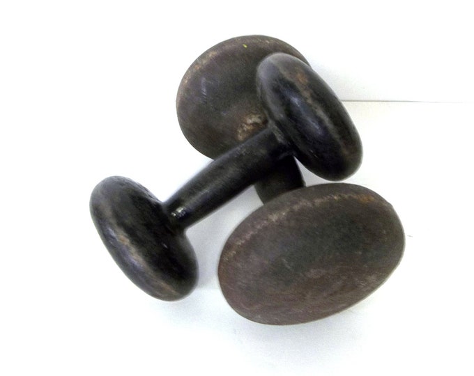 Vintage Dumb Bell Weights -10 Pound and 20 Pound Cast Iron Weights - Etsy