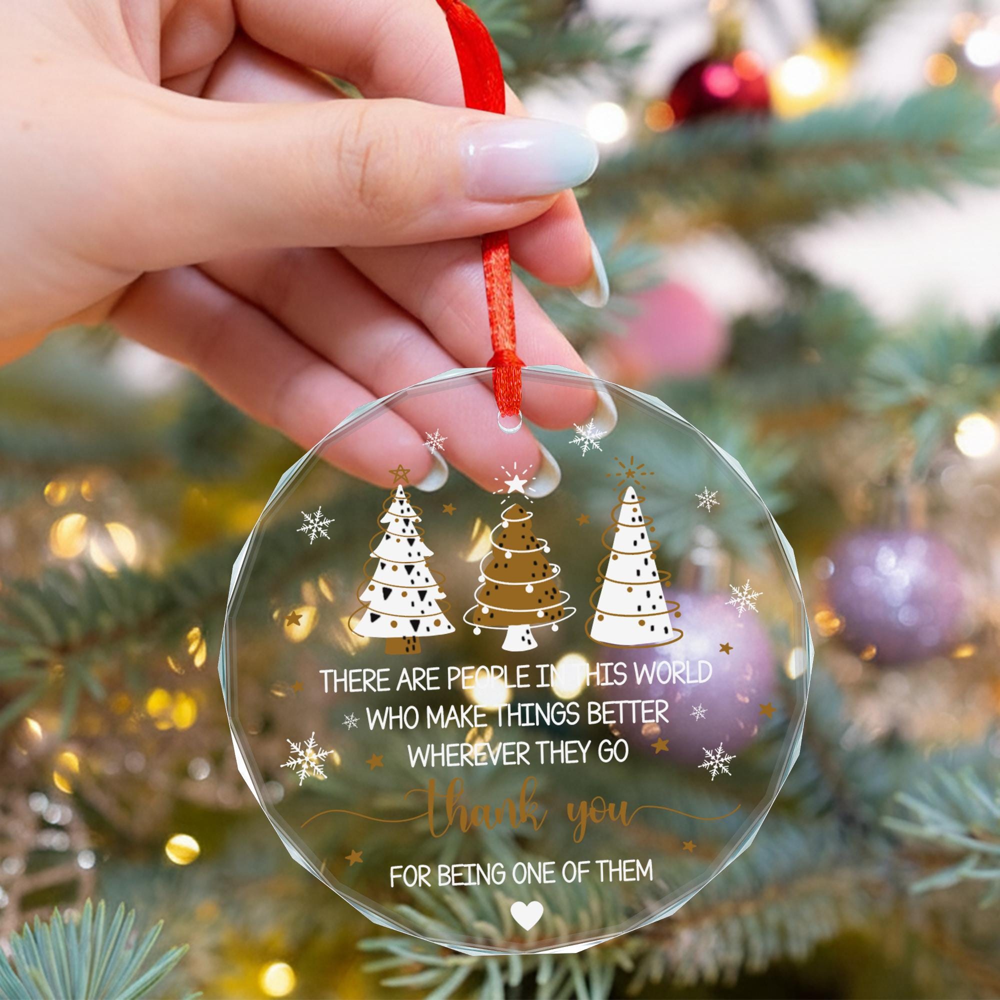 Thank You Glass Ornament, Appreciation Christmas Gift, Meaningful ...
