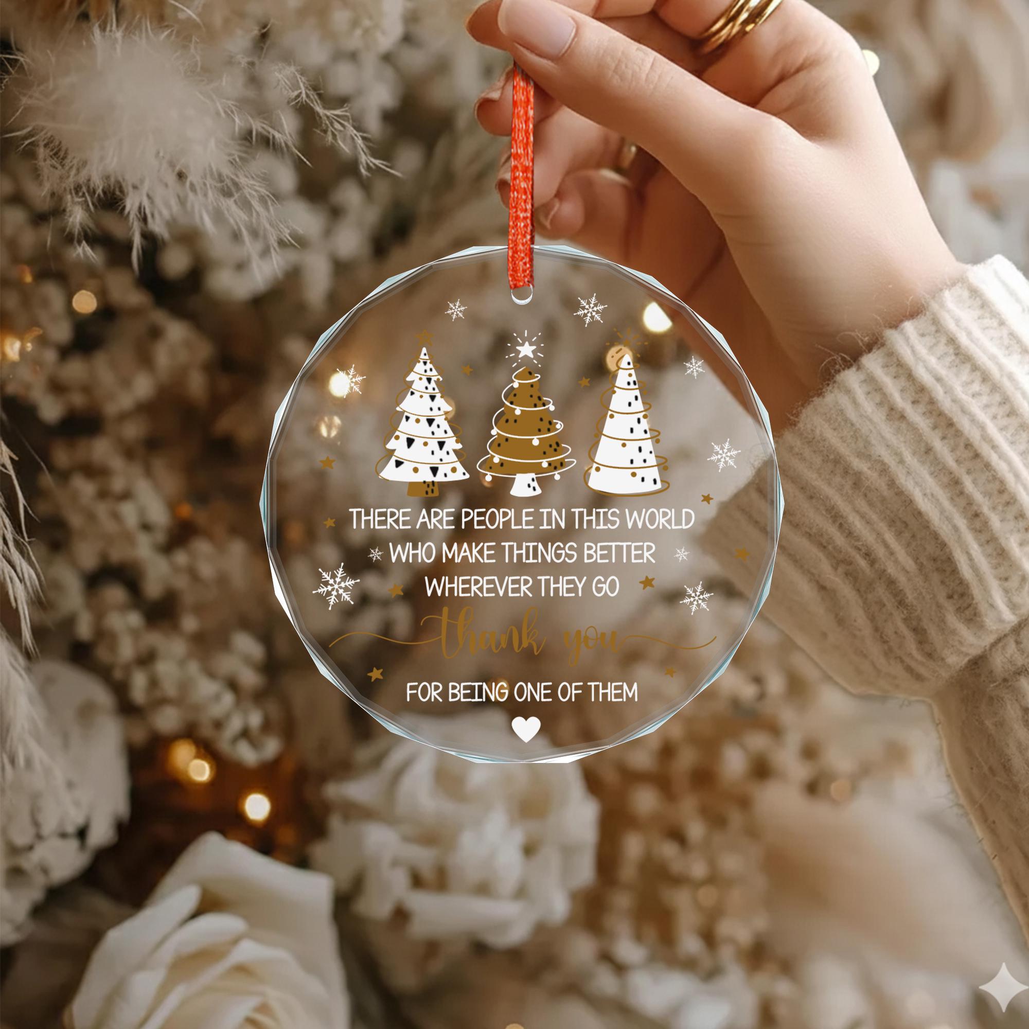 Thank You Glass Ornament, Appreciation Christmas Gift, Meaningful ...