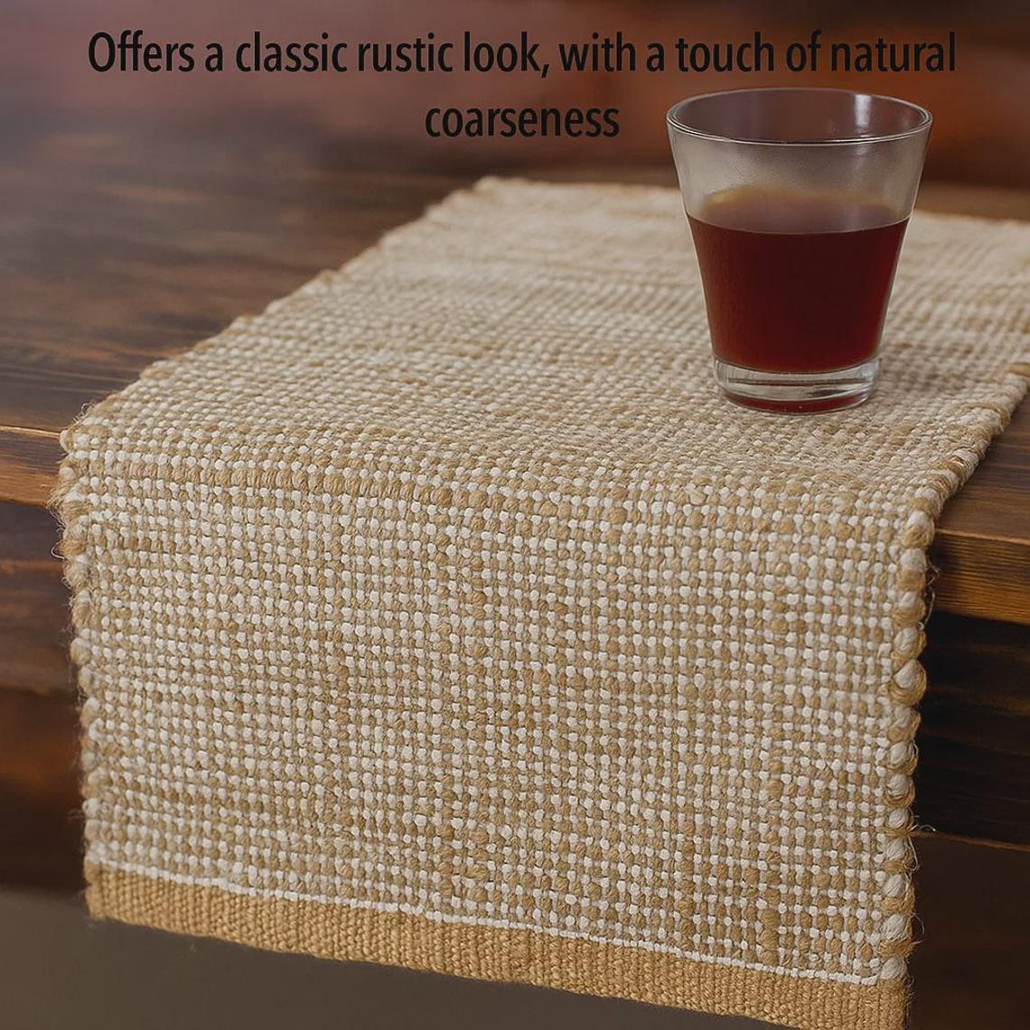 Handwoven Jute Table Runner | Boho Rustic Farmhouse Decor 13x72 - Etsy