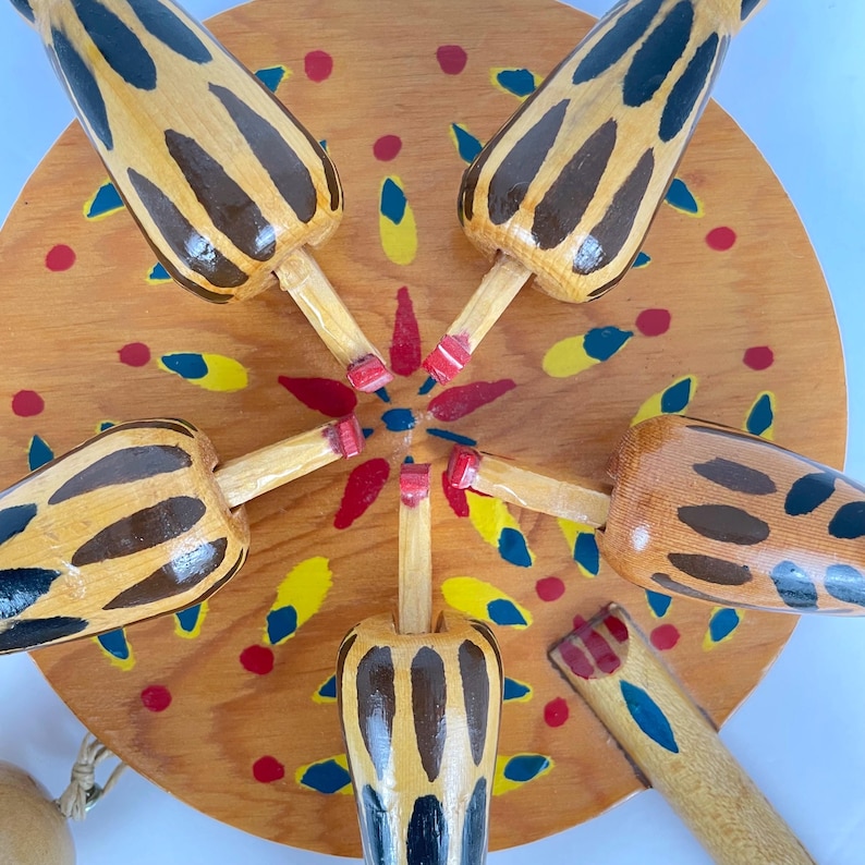 Vintage Wooden Pecking Chicken Toy - Etsy