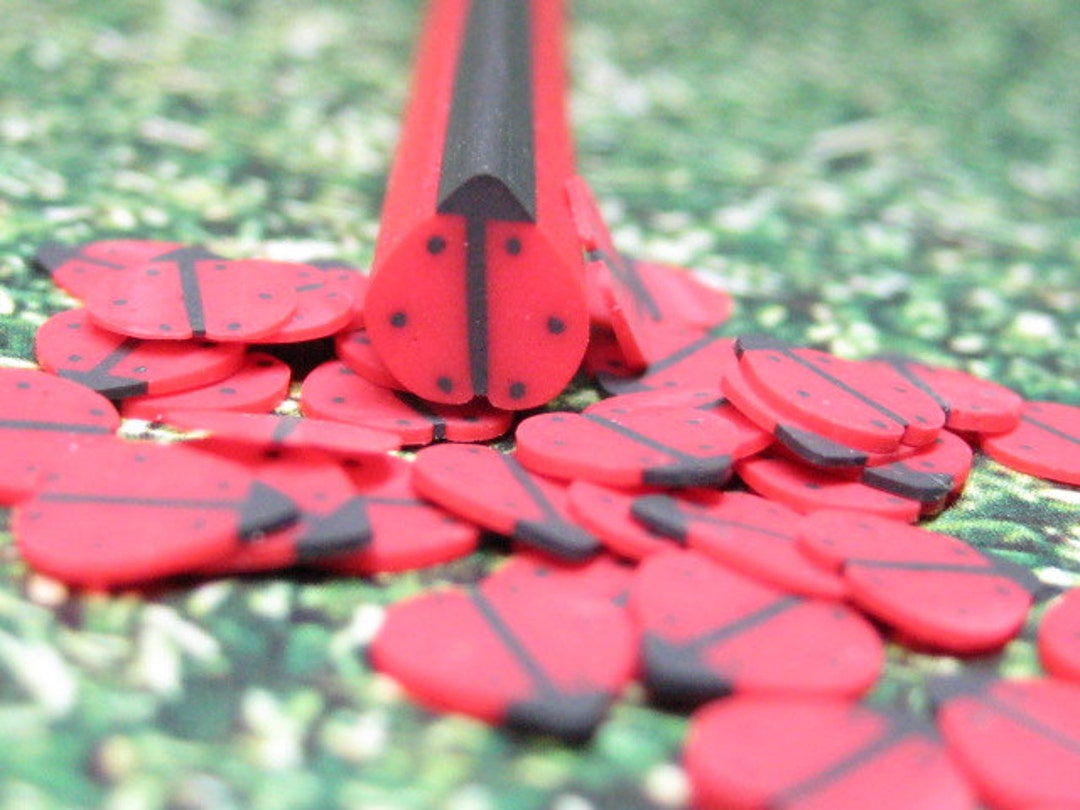 Polymer Clay Cane Ladybug Uncut 1pc for Miniature Kawaii Decoden and ...
