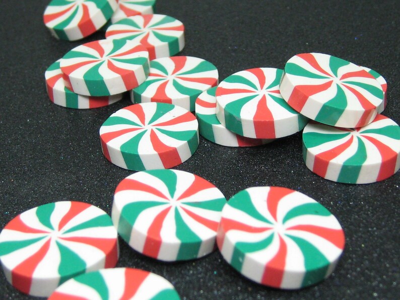 Fake Peppermint Candies Christmas Craft Cabochon Holiday - Etsy