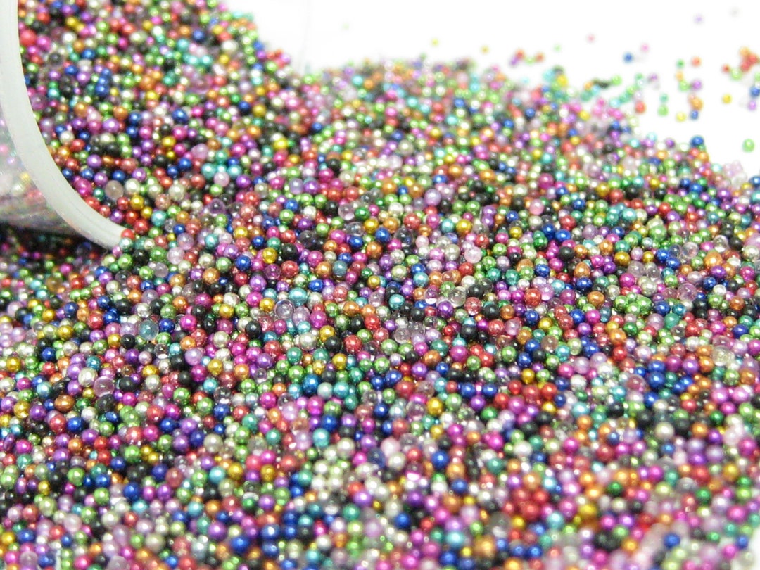 Micro Marbles Color Mix 14 Grams Glass Microbead Miniature Kawaii ...