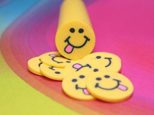Big Smiley Face Polymer Clay Cane 10mm Large Happy Face for - Etsy