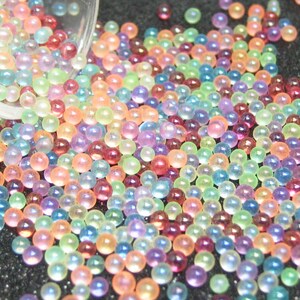 2mm Iridescent Rainbow Micro Marbles, Color Coated Glass Microbeads ...