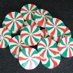 Fake Peppermint Candies Christmas Craft Cabochon Holiday Decoration Red ...
