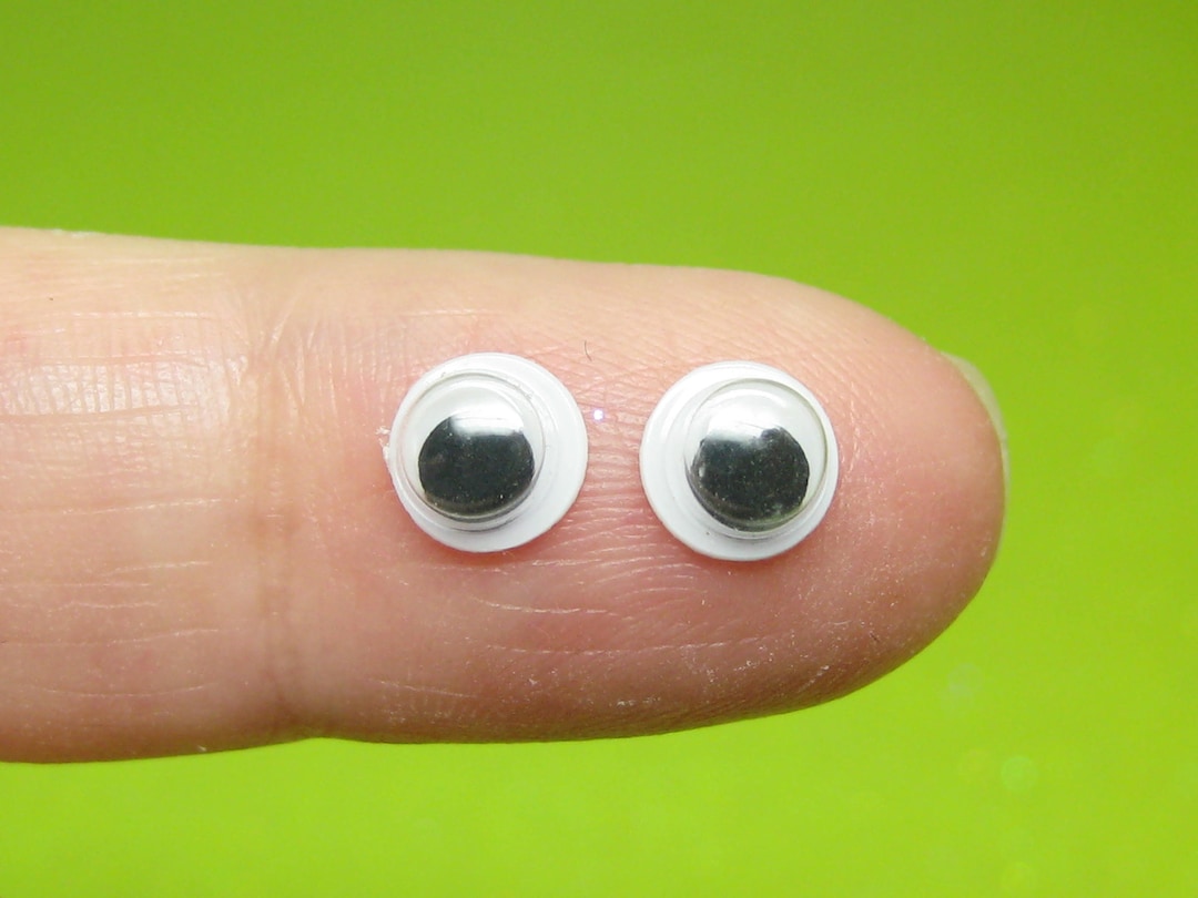 6mm Googly Eyes, 100 Flat Back Wiggly Plastic Cabochon Eyeballs for ...
