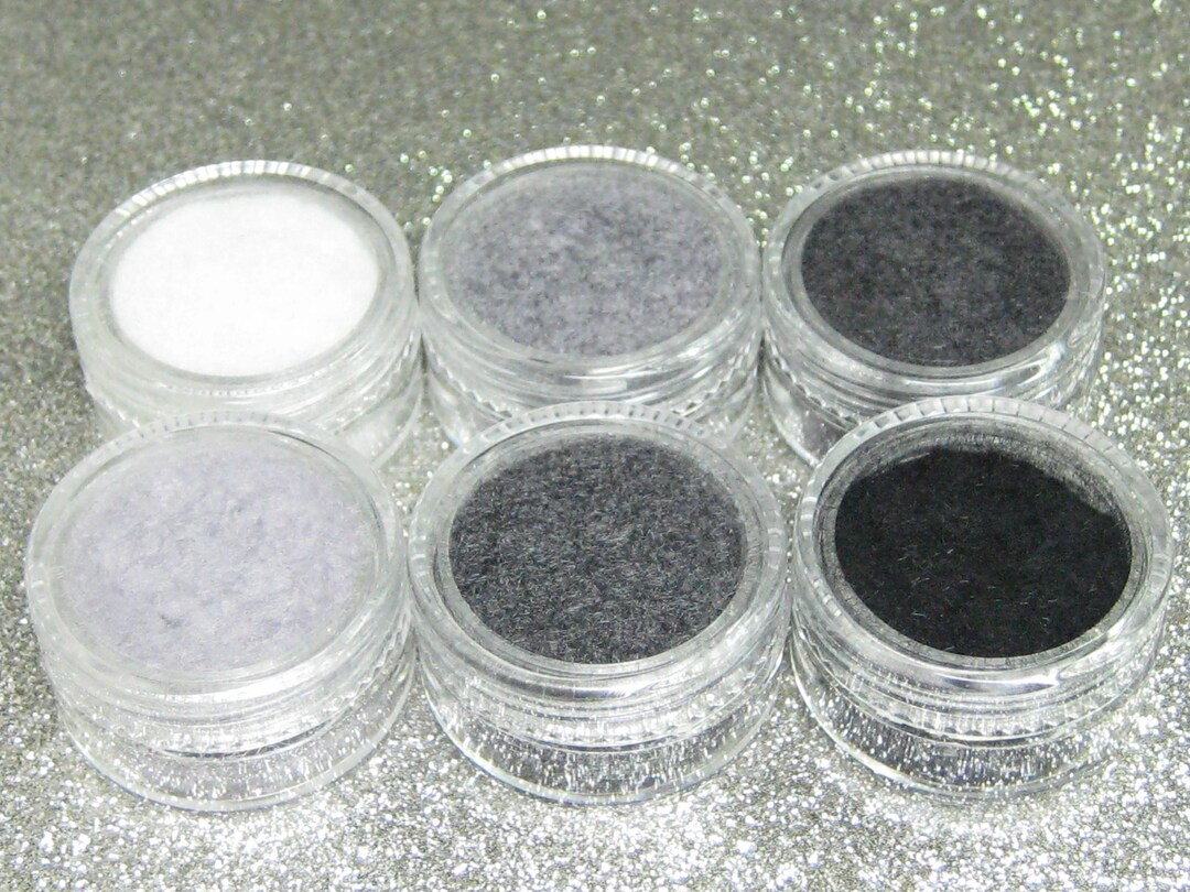 Flocking Powder Set Shades of Gray Black White, Neutrals Velvet Nail ...
