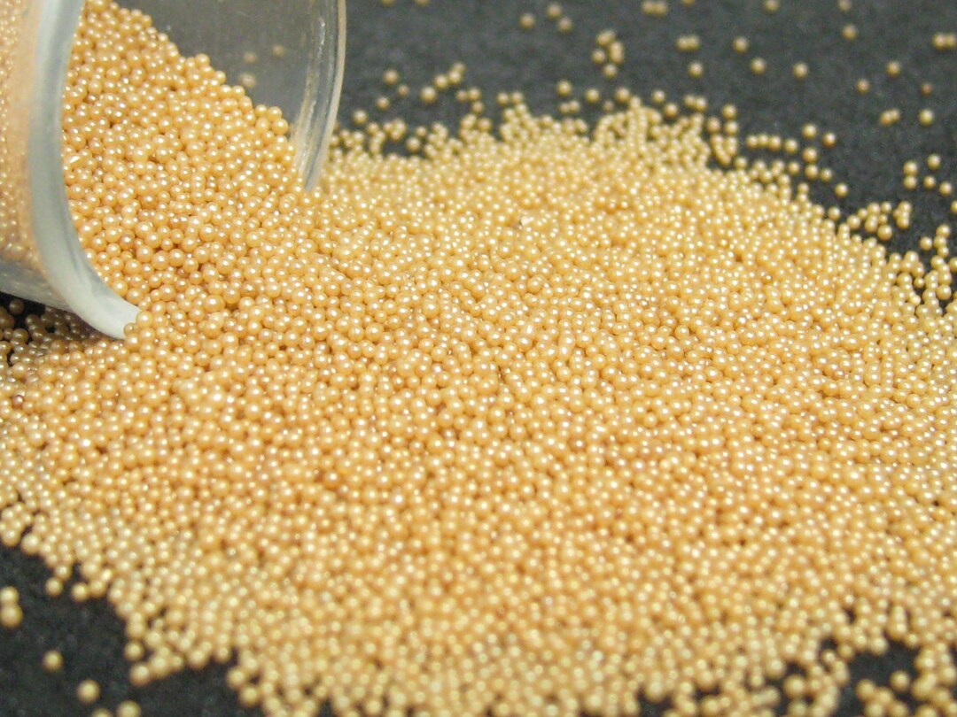 Golden Pearl Glass Micro Beads, Tiny Micro Marbles, Caviar Beads, Fake ...