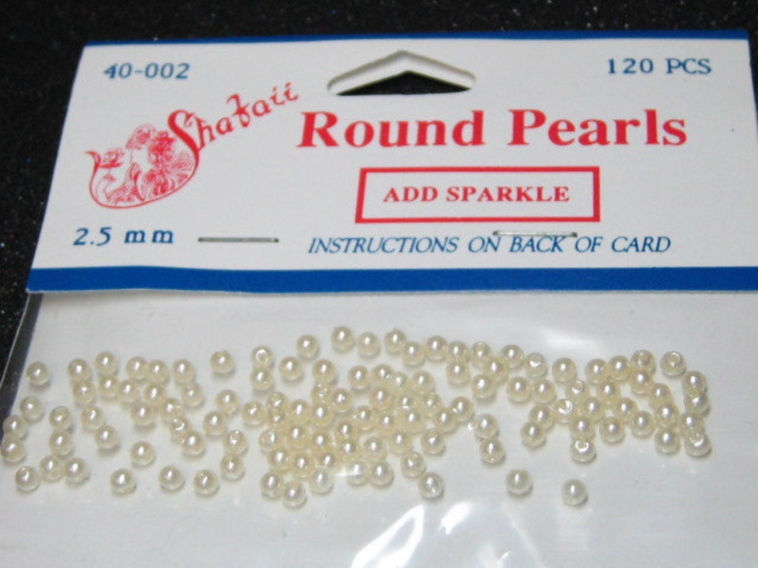 Tiny Pearls 2.5mm Cream Beads Miniature 120pcs Plastic Micro DIY Doll ...