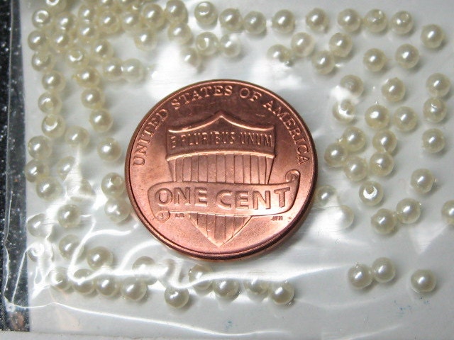 Tiny Pearls 2.5mm Cream Beads Miniature 120pcs Plastic Micro | Etsy