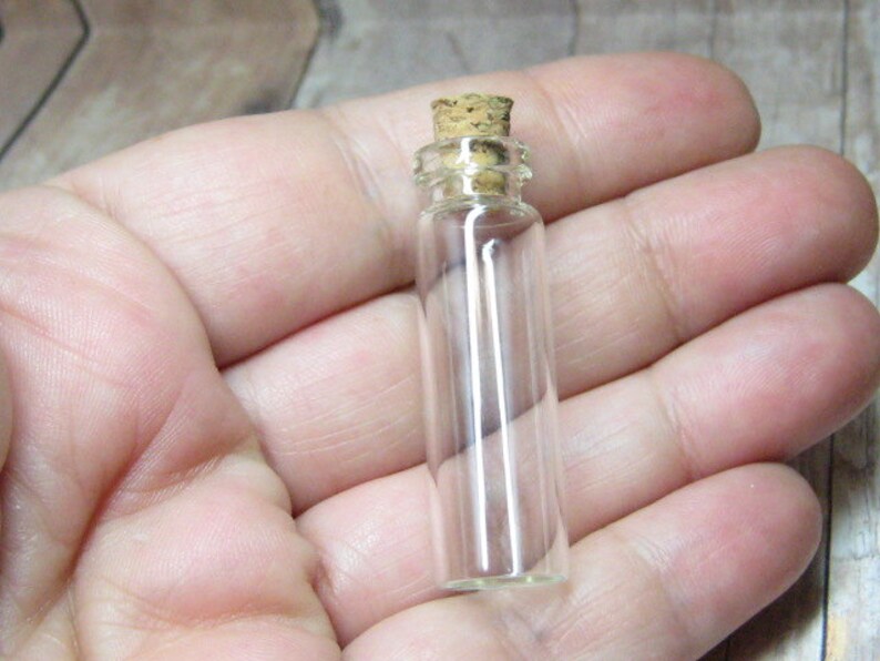 Skinny glass vials with corks miniature bottles 3pcs small | Etsy
