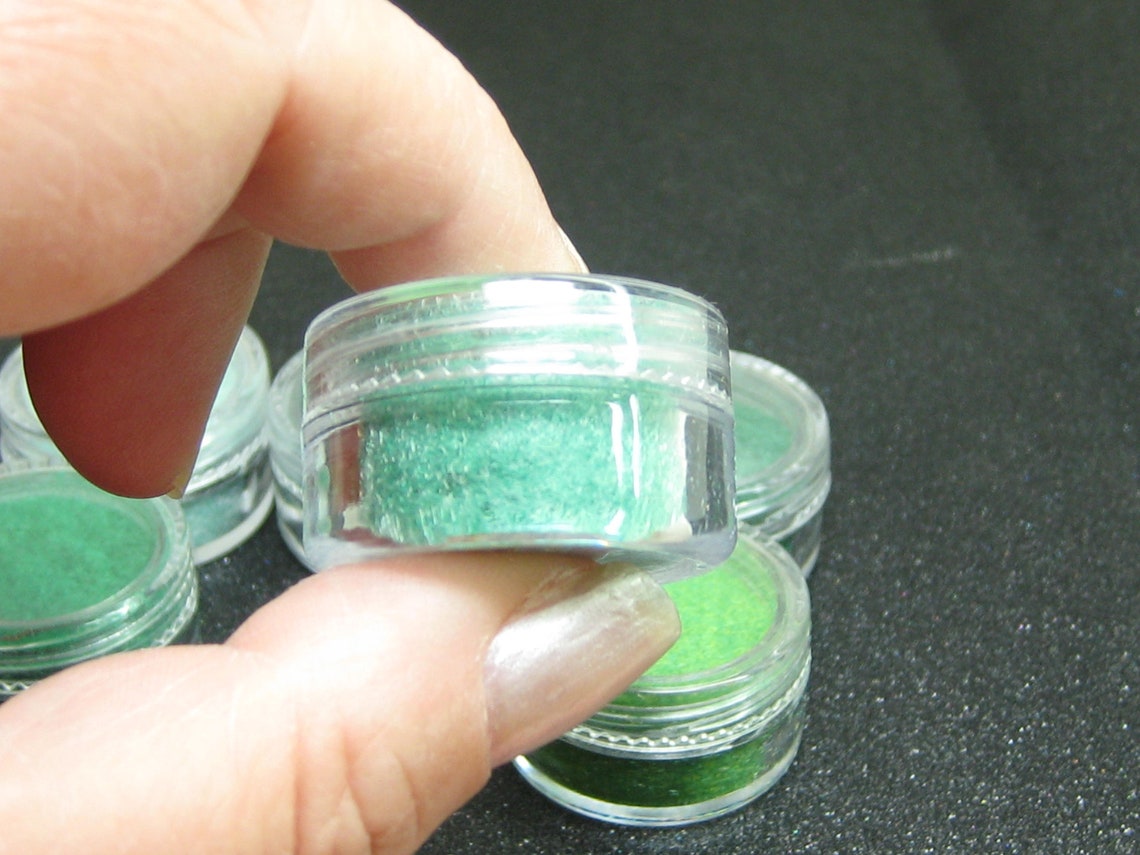 Green Flocking Set 6 Jar Shades Velvet Nail Powder - Etsy