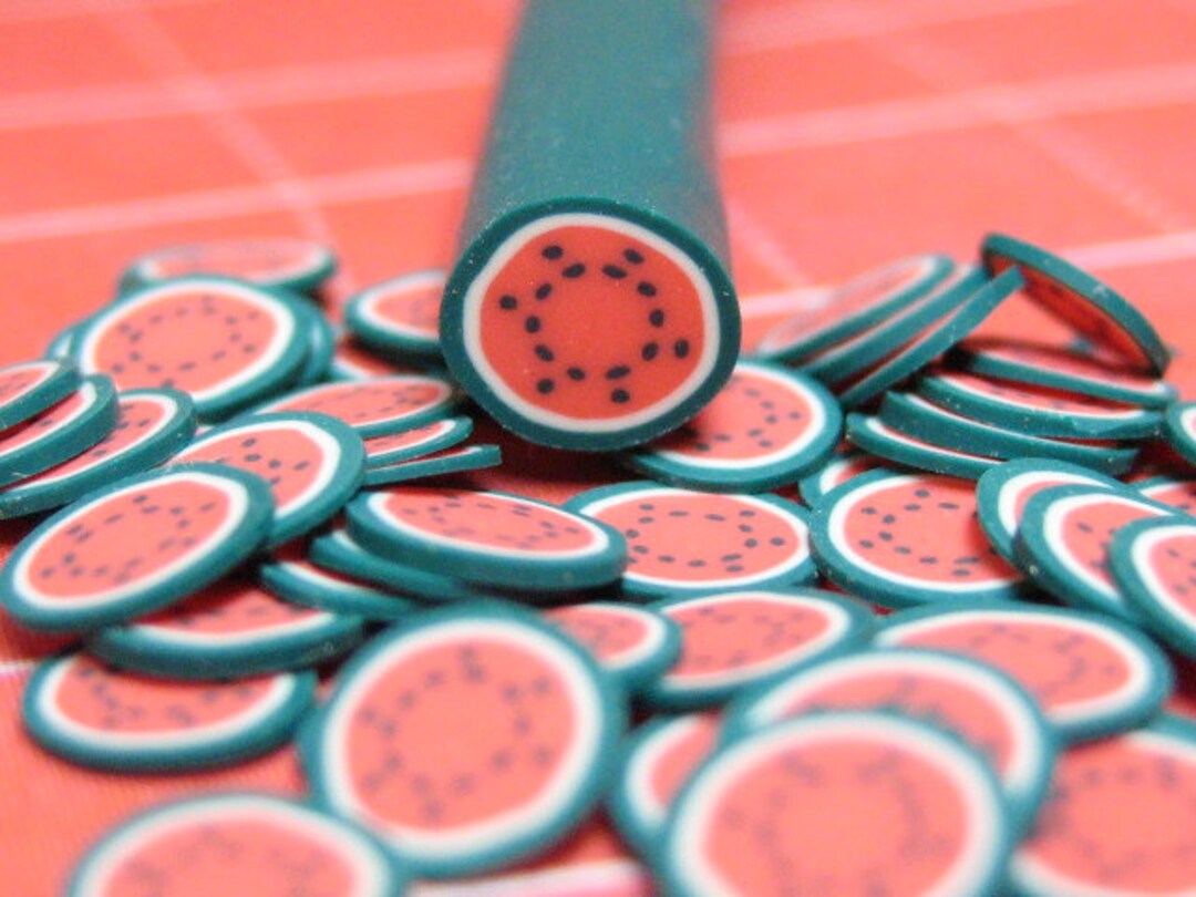 Polymer Clay Cane Whole Watermelon 5mm Fruit Red Miniature - Etsy