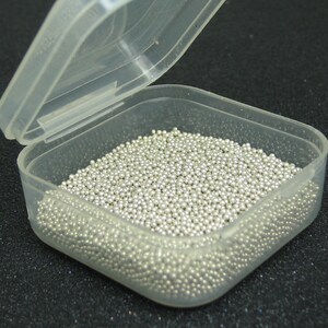 White Gold Microbeads Marbles .75mm 1mm Solvent Resistant Miniature ...