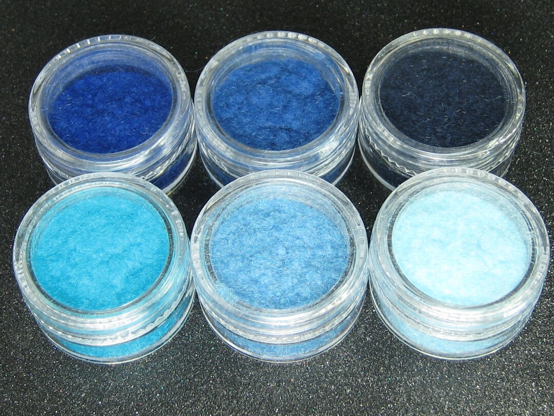 Velvet Nail Powder Flocking Set 6 Jars Blue Shades, Scrapbooking ...