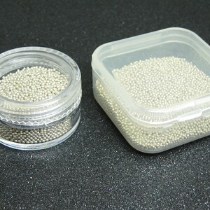 White Gold Microbeads Marbles .75mm 1mm Solvent Resistant Miniature ...