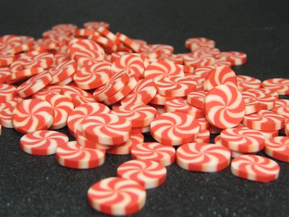 Miniature Peppermint Candy Discs 9mm 11mm Christmas - Etsy