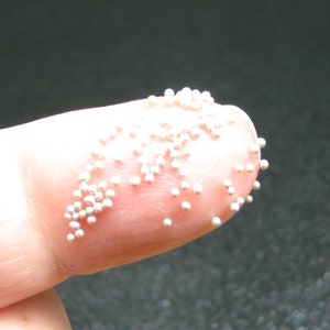 White Gold Microbeads Marbles .75mm 1mm Solvent Resistant Miniature ...