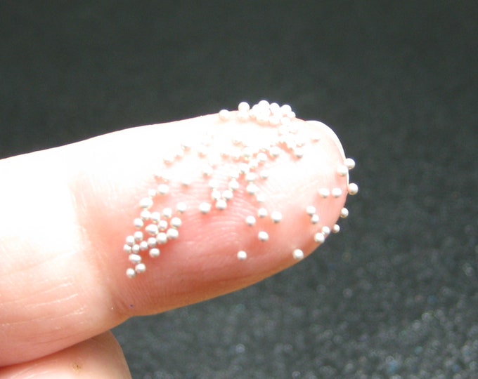 White Gold Microbeads Marbles .75mm 1mm Solvent Resistant Miniature ...