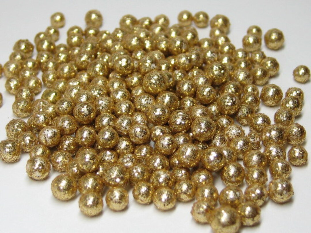 Miniature Gold Glitter Balls Foam 3mm to 6mm Deco Marbles Heaping ...