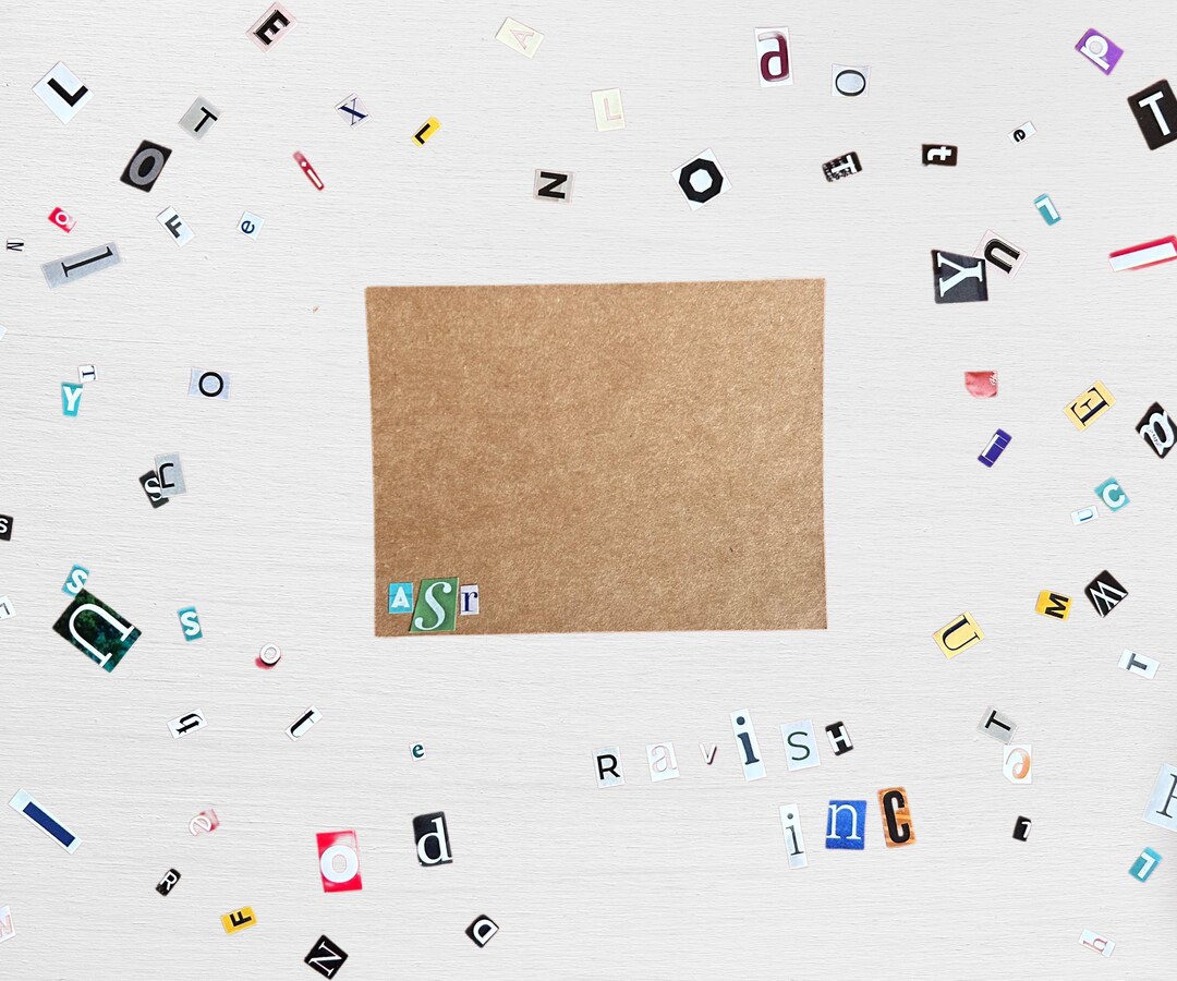 Personalized Monogram Card, Handmade Ransom Note Stationery - Etsy