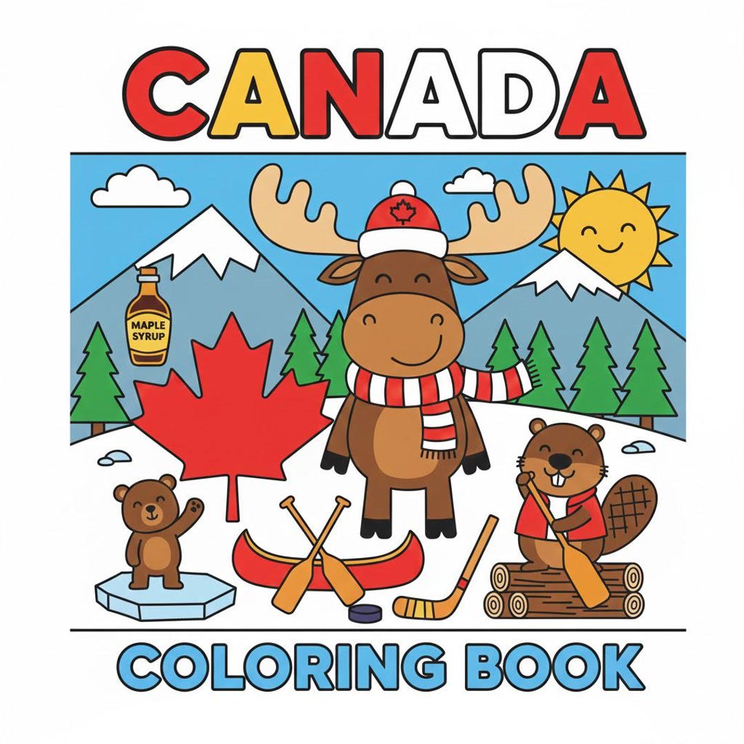 Canada Coloring Book | Kids Coloring Book | Animals Coloring Book - Etsy