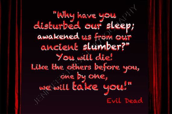 Items similar to Evil Dead Horror Movie Sam Raimi Goth Quote Art 5x7 ...