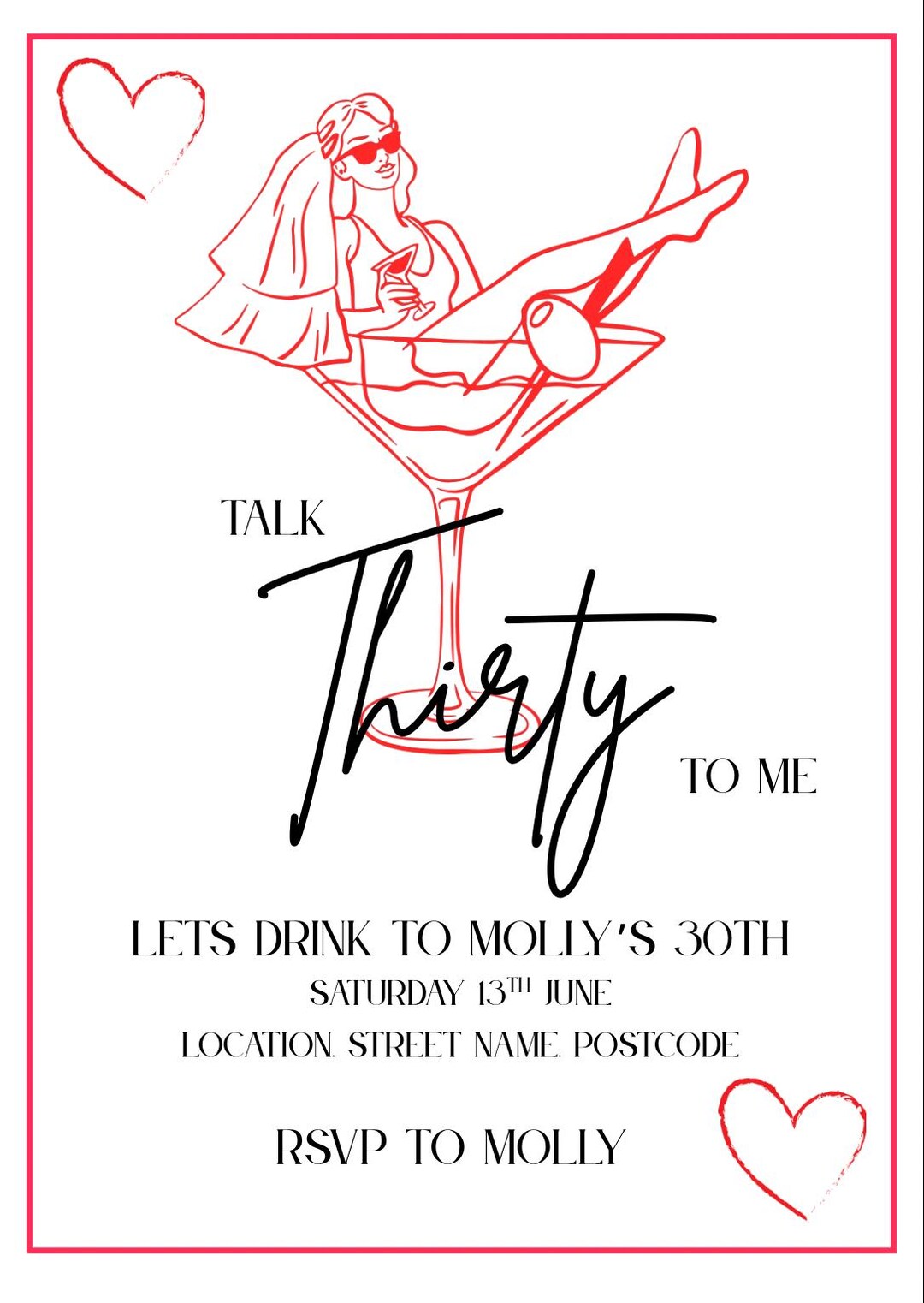 Talk Thirty to Me Birthday Invitation, 30th Birthday Party Invite ...