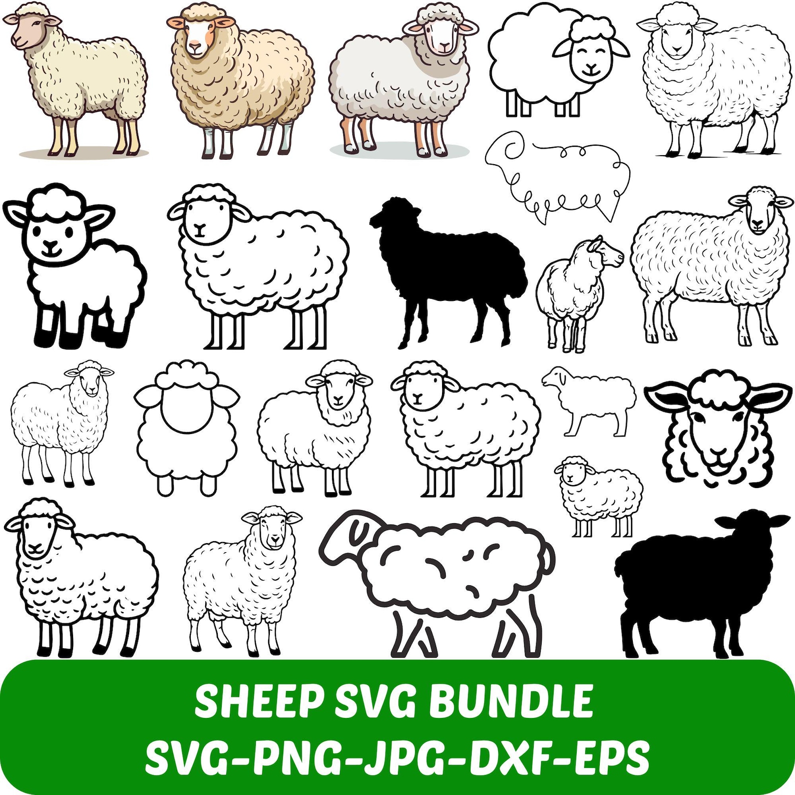 Sheep SVG Bundle, Farm Animal Vector Graphics (digital Download) - Etsy