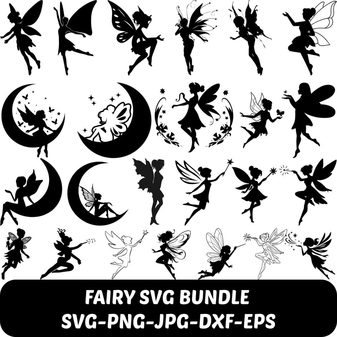 Fairy SVG Bundle, Magical Clipart, Laser Cut Files (instant Download ...