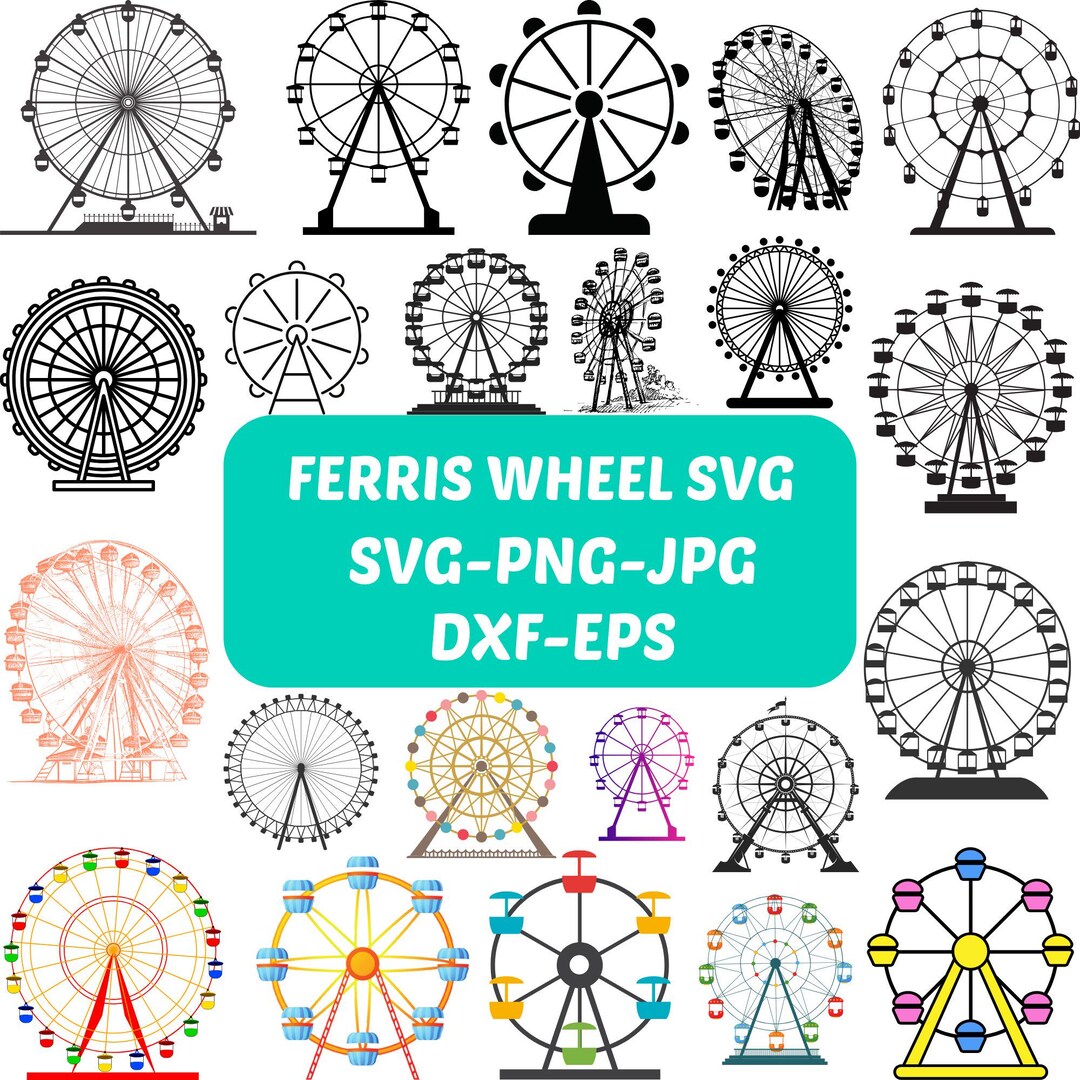 Ferris Wheel SVG Bundle: Cricut Cut Files, Clipart (digital Download ...