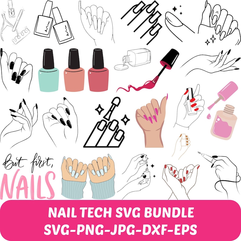 Nail Tech SVG Bundle: Nail Art Designs (digital Download) - Etsy
