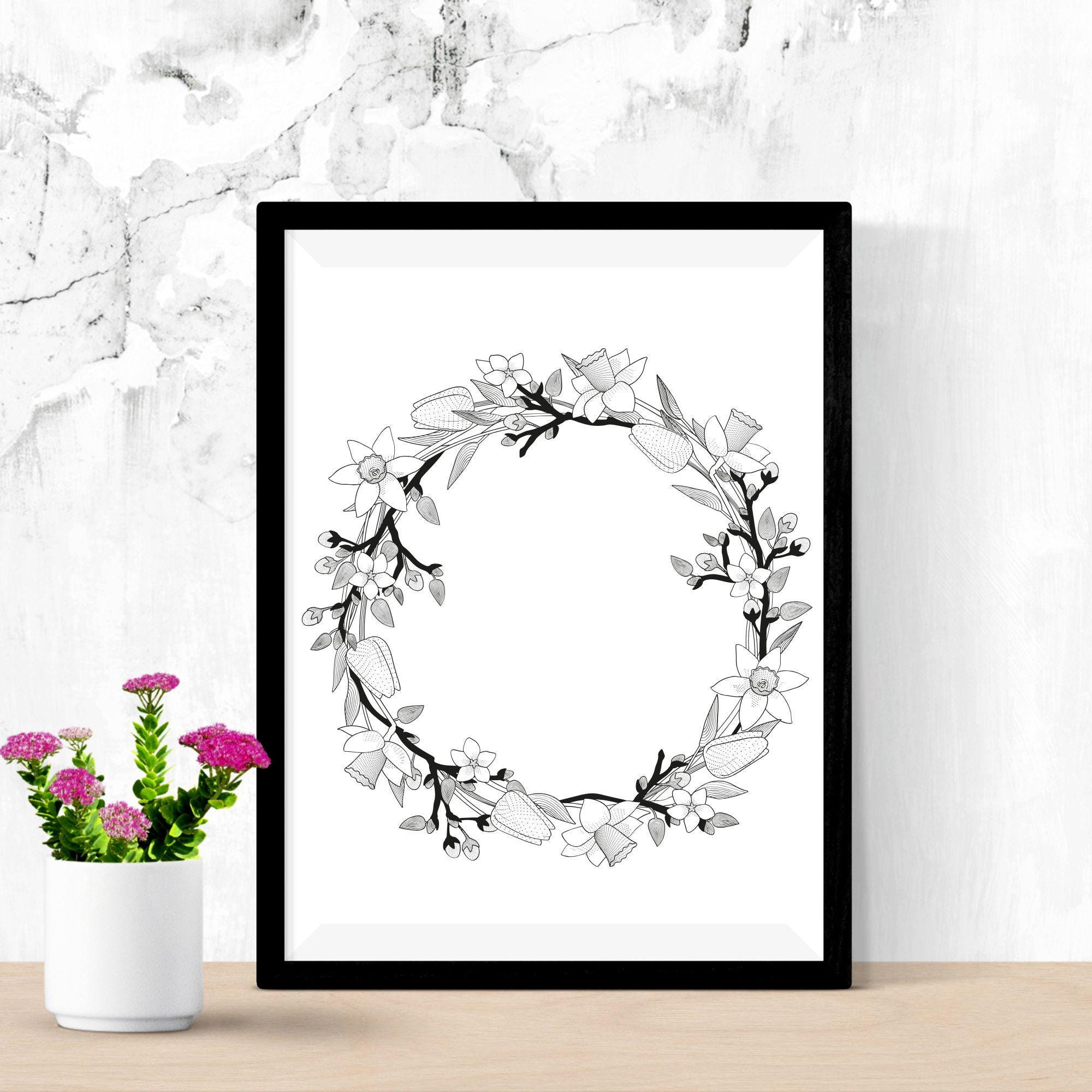 Floral Wreath SVG Bundle, Wedding Circle Frame (digital Download) - Etsy