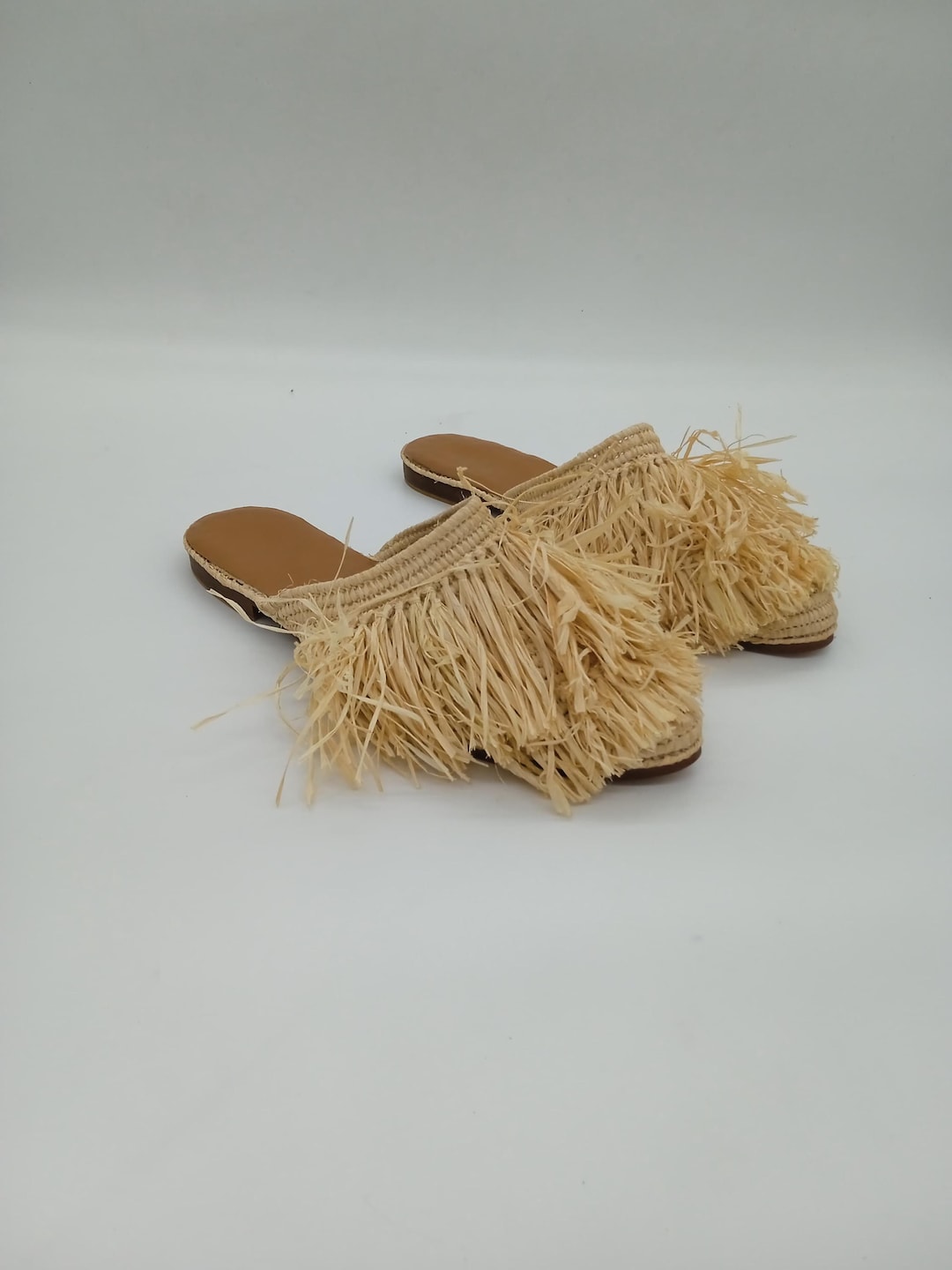 Raffia Slipper for Women, Hanmade Raffia Shoes Women, Raffia Shoes for ...